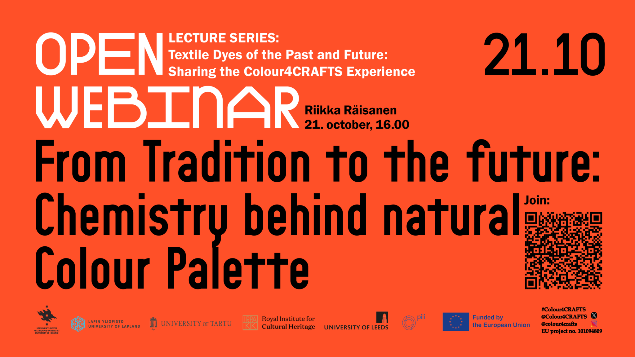 Open Webinar: Riikka Räisanen “Chemistry behind natural Colour Palette ...